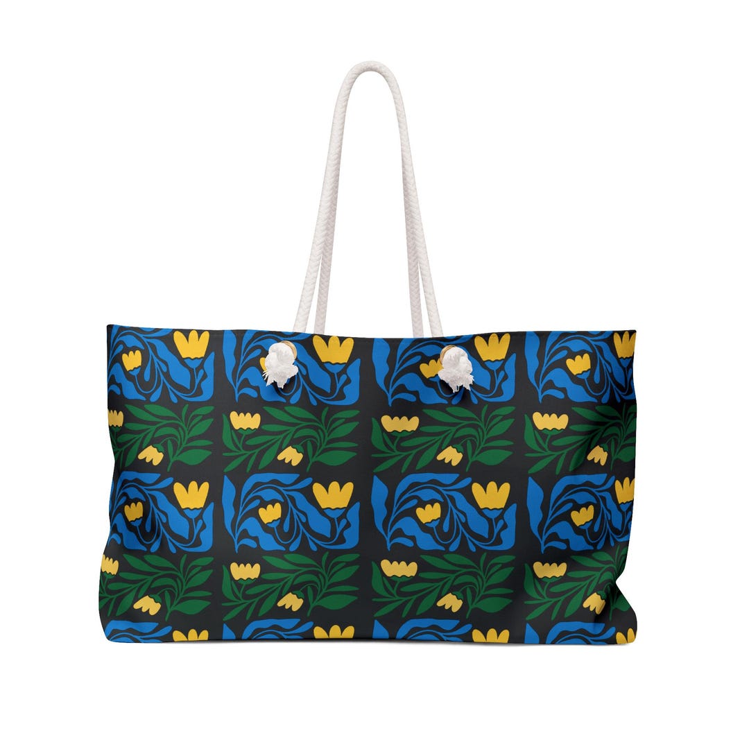 Floral Weekender Bag | Vibrant Travel Tote - Etsy