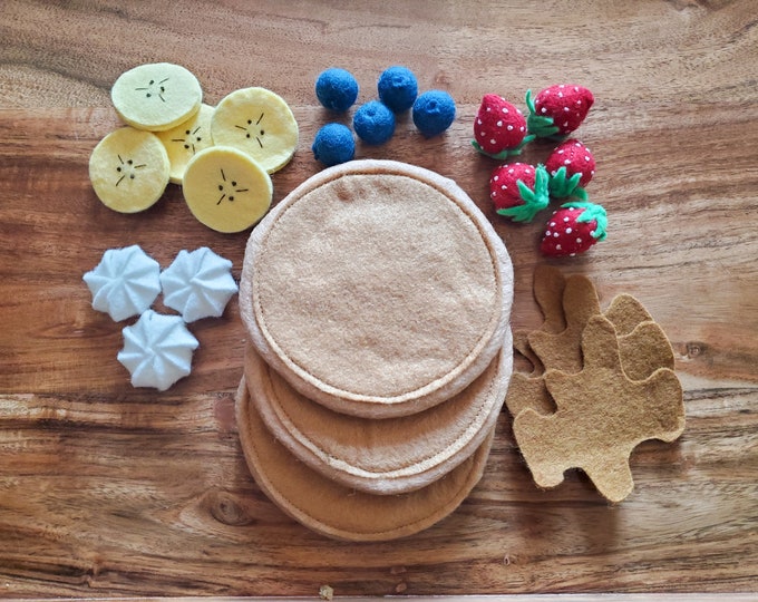 Felt Food Breakfast Set, Felt Play Food, Play Kitchen, Play Bakery ...