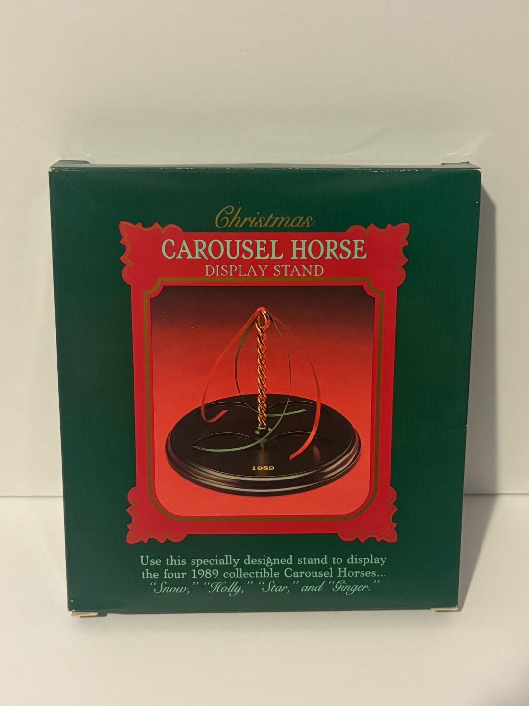 Hallmark Christmas Carousel Horse Display Stand – 1989 Ornament Display ...