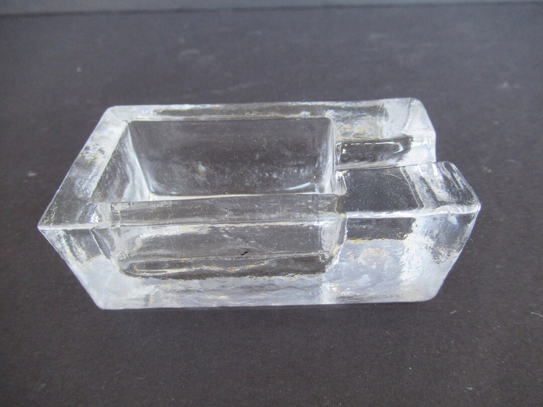 MCM Small Individual Clear Glass Chunk Rectangle Ashtray - Etsy
