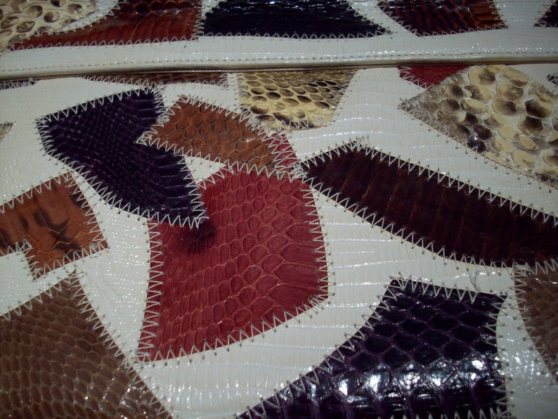 Vintage Patchwork Leather Snake Skin Purse/clutch Original by - Etsy