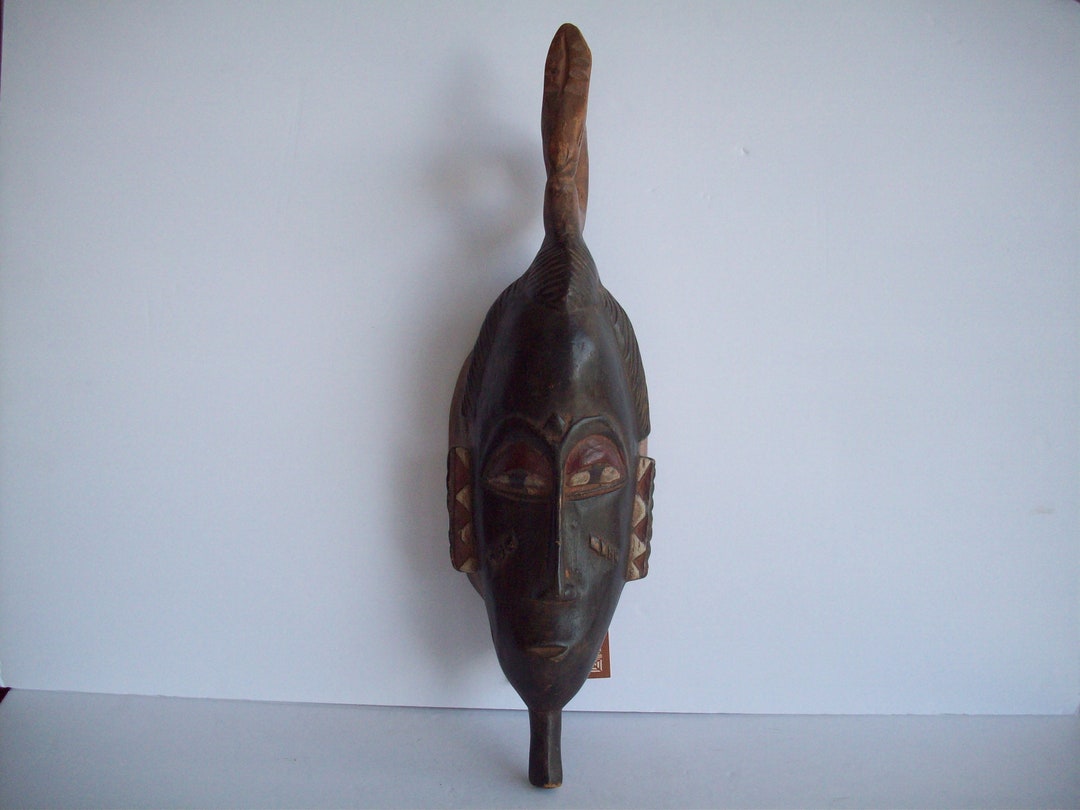 Vintage Carved African Mask With Bird / Antelope on Head, Ghana - Etsy