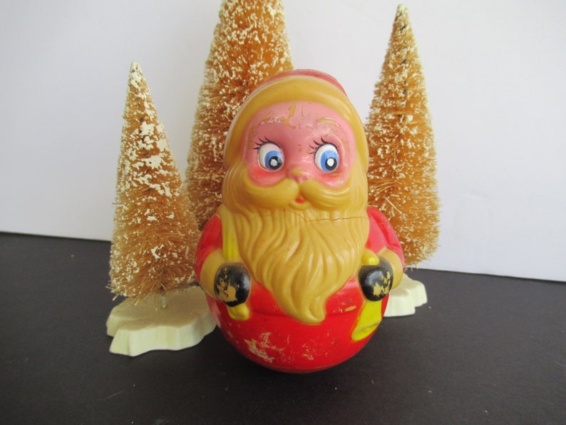 Antique Roly Poly Weeble Wobble Santa, Kiddie Products Inc., Avon, Mass ...