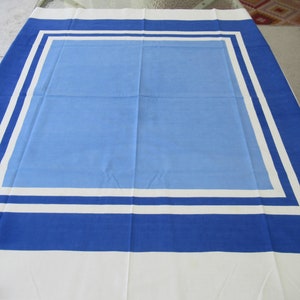 Blue and White Modern Square Box Pattern Tablecloth - Etsy