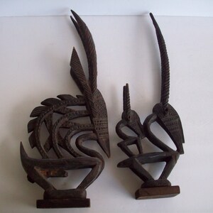 Vintage Set of Carved African Animal Antelope / Gazelle / Ibex / Chi ...