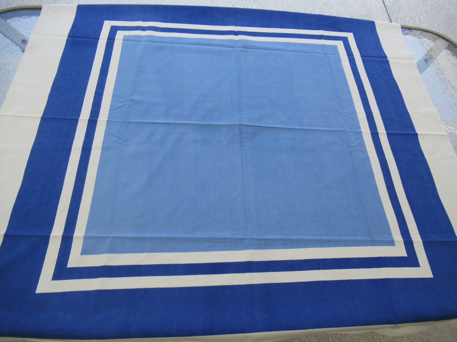 Blue and White Modern Square Box Pattern Tablecloth - Etsy