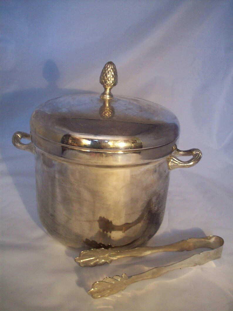 Silverplate Acorn Top Ice Bucket With Plastic Lined Insulator | Etsy