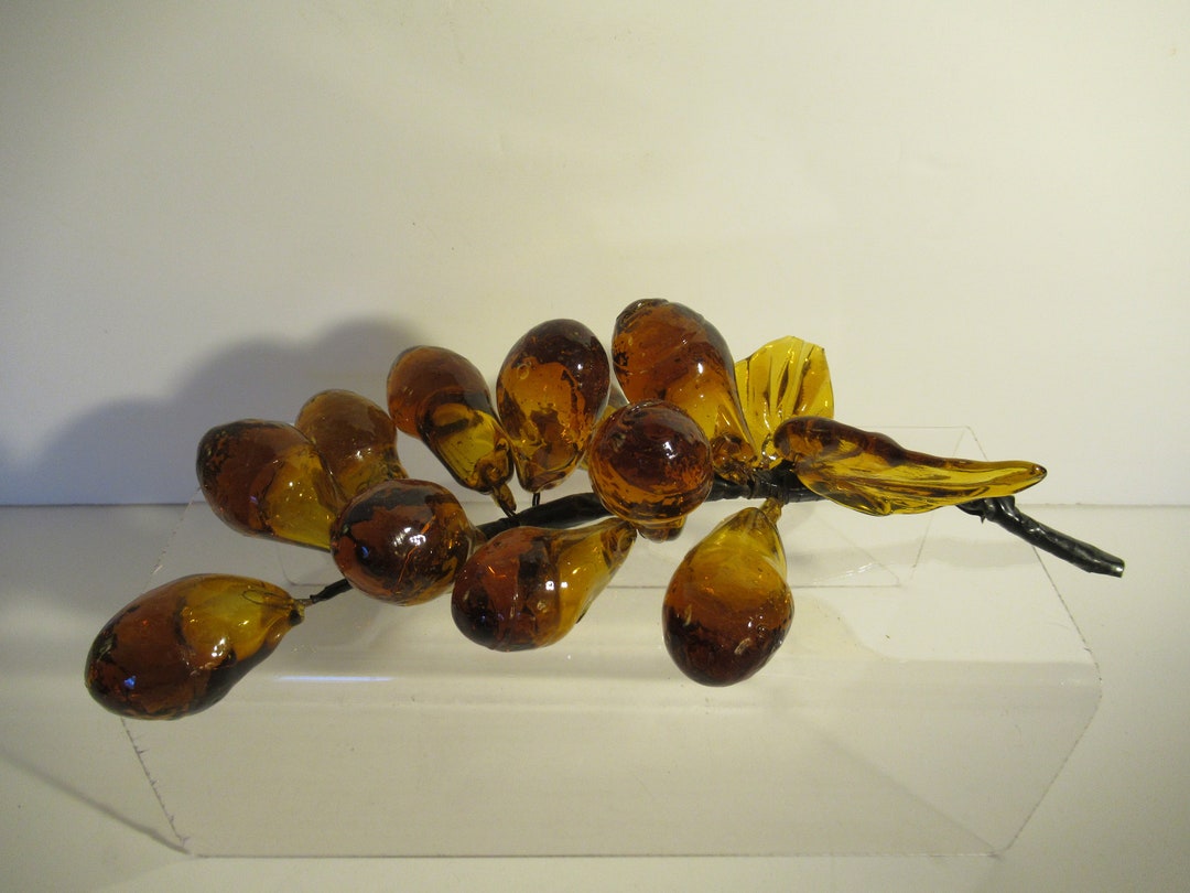 Vintage Lucite Grape Cluster / Amber Glass Crystal Cluster - Etsy