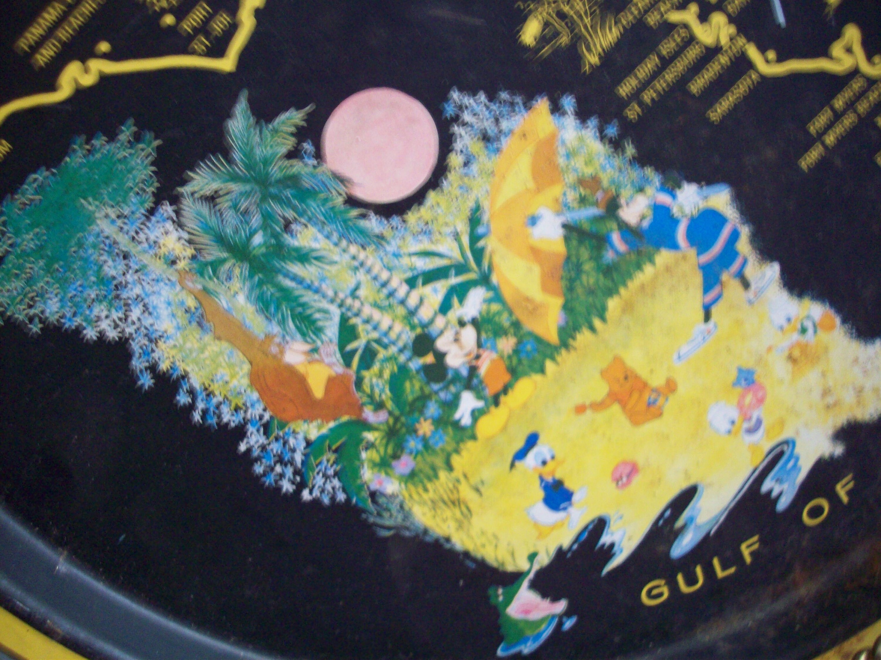 Vintage Set of Round Metal Disney Trays California Disneyland & Walt ...