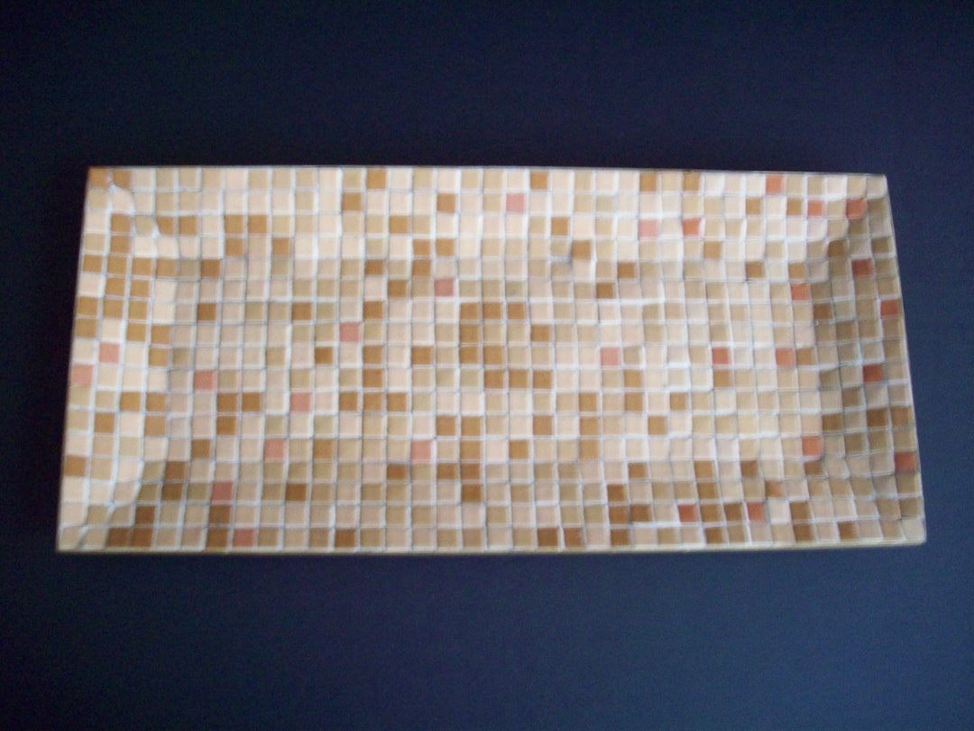 Vintage Mid Century Mosaic Tile Platter / Plate / Tray / Decorative ...
