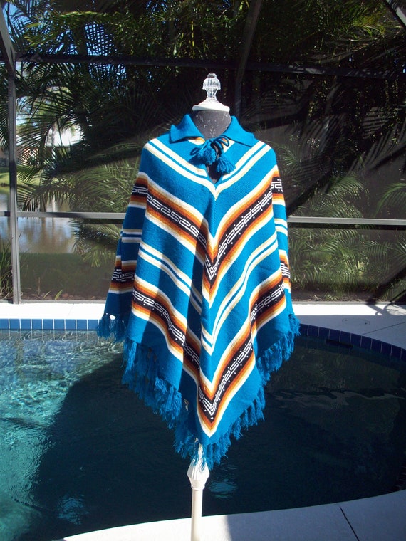 Aztec Bohemian Poncho/Cape - Gem