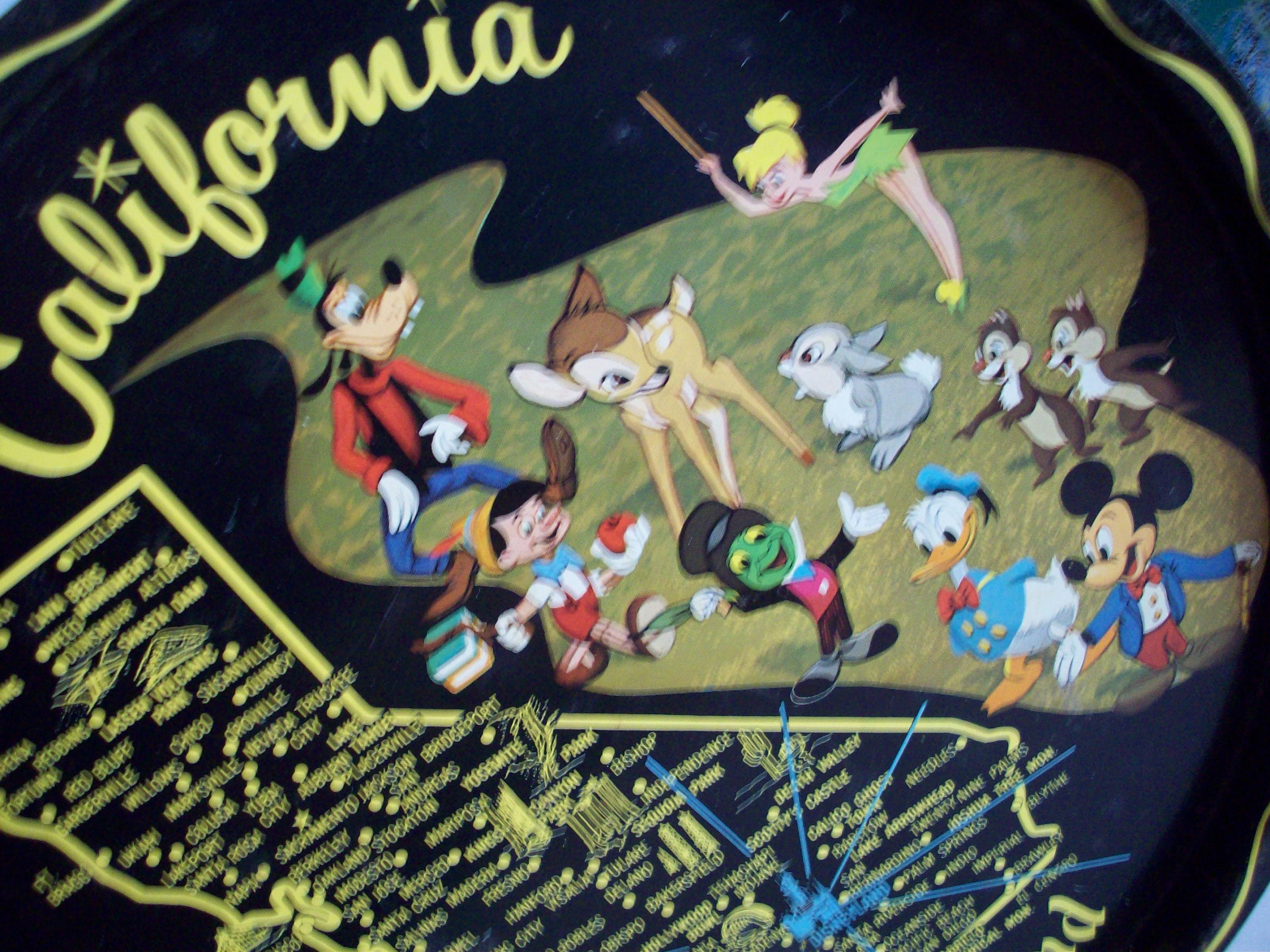 Vintage Set of Round Metal Disney Trays California Disneyland & Walt ...