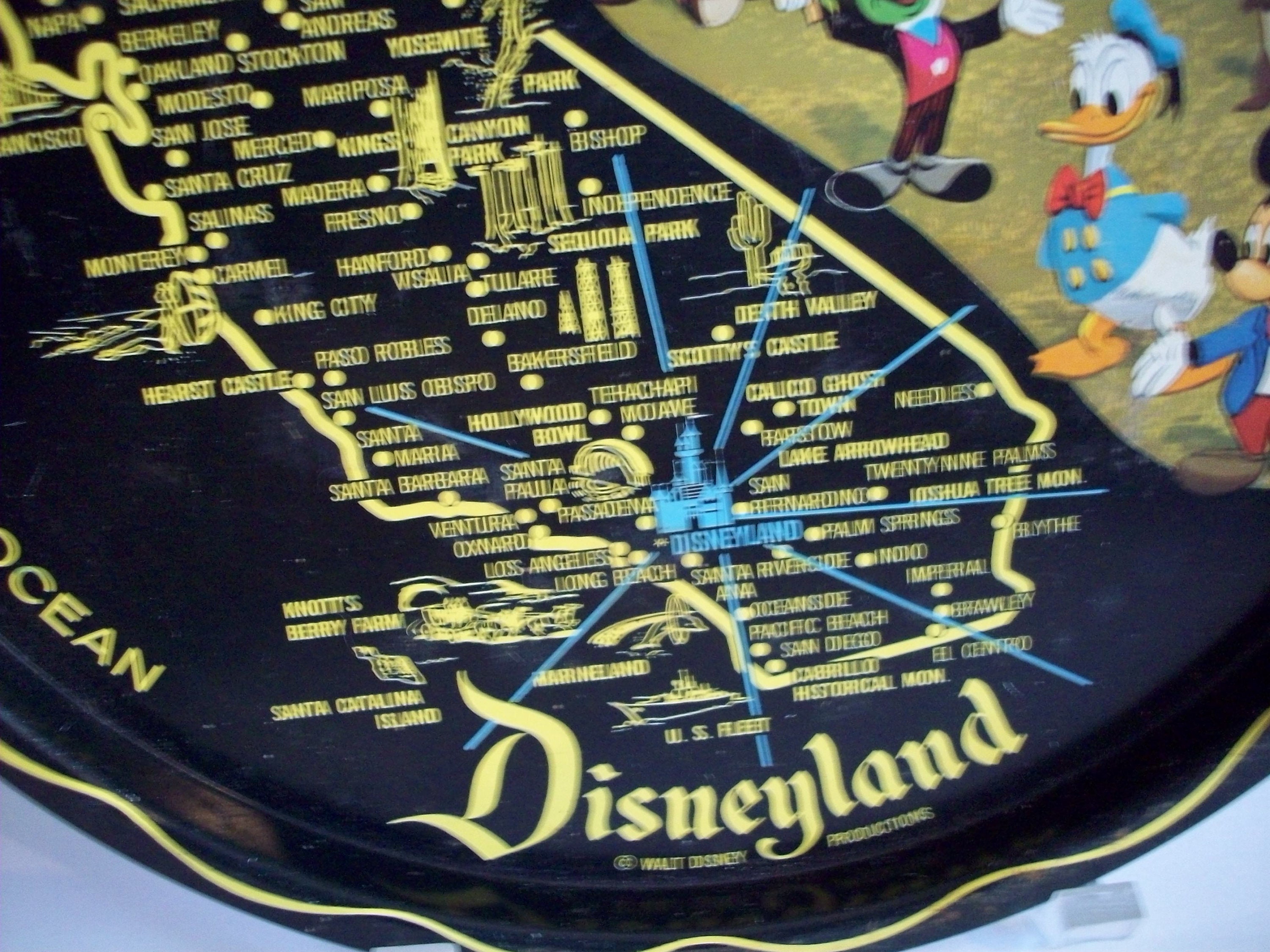 Vintage Set of Round Metal Disney Trays California Disneyland | Etsy