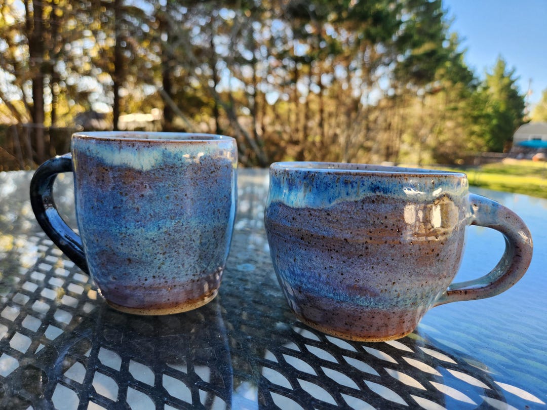 2 Piece Mug Set - Light Blue Coffee / Tea Mugs Handmade, Gift, Ceramic ...
