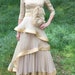 S. BALIAN DESIGNS Couture Dress Sz 2 4 Vintage Designer Golden Satin ...