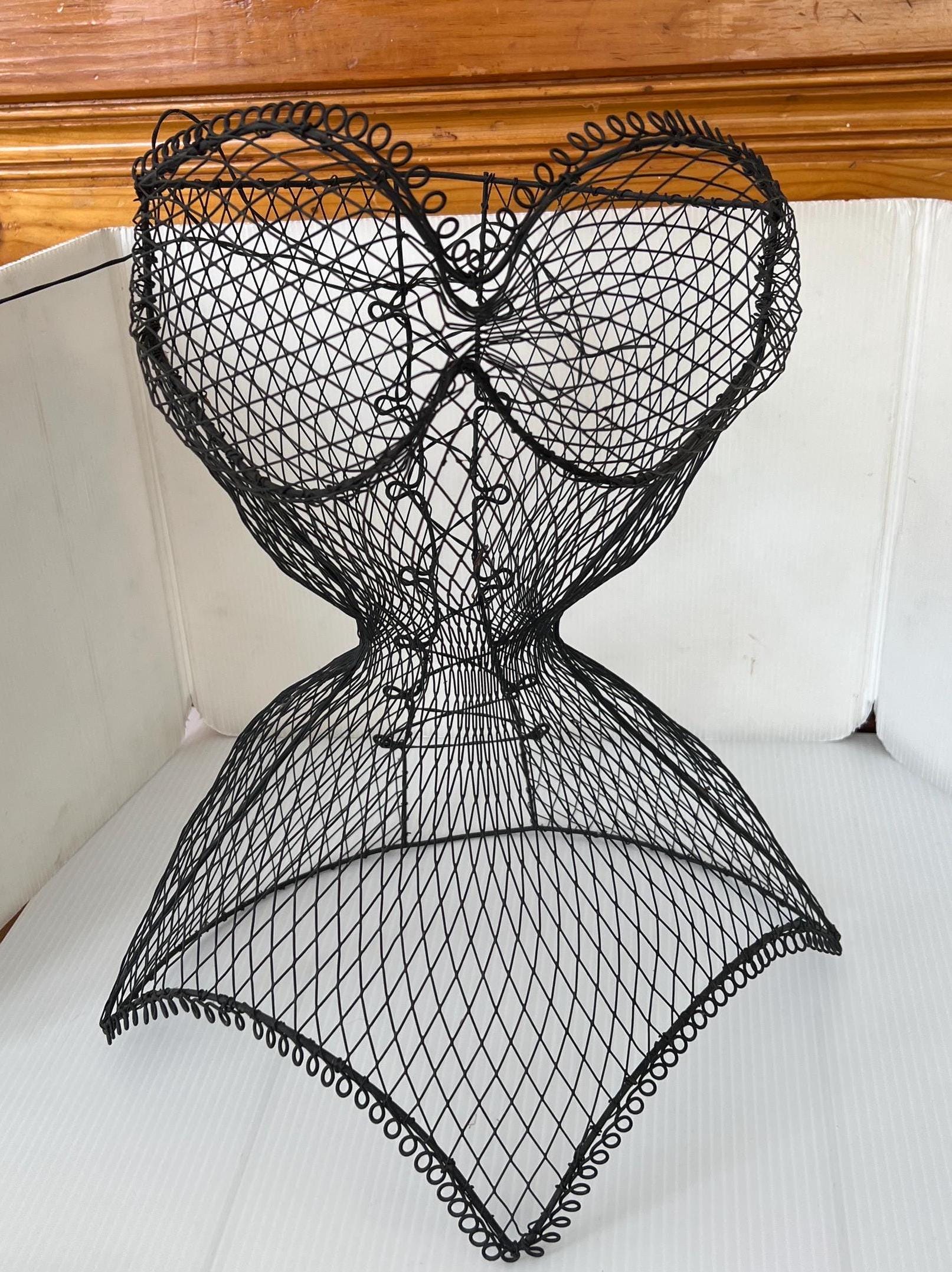Wire Corset Dress Form 17 Bust Mesh Vintage Display Bustier Victorian ...