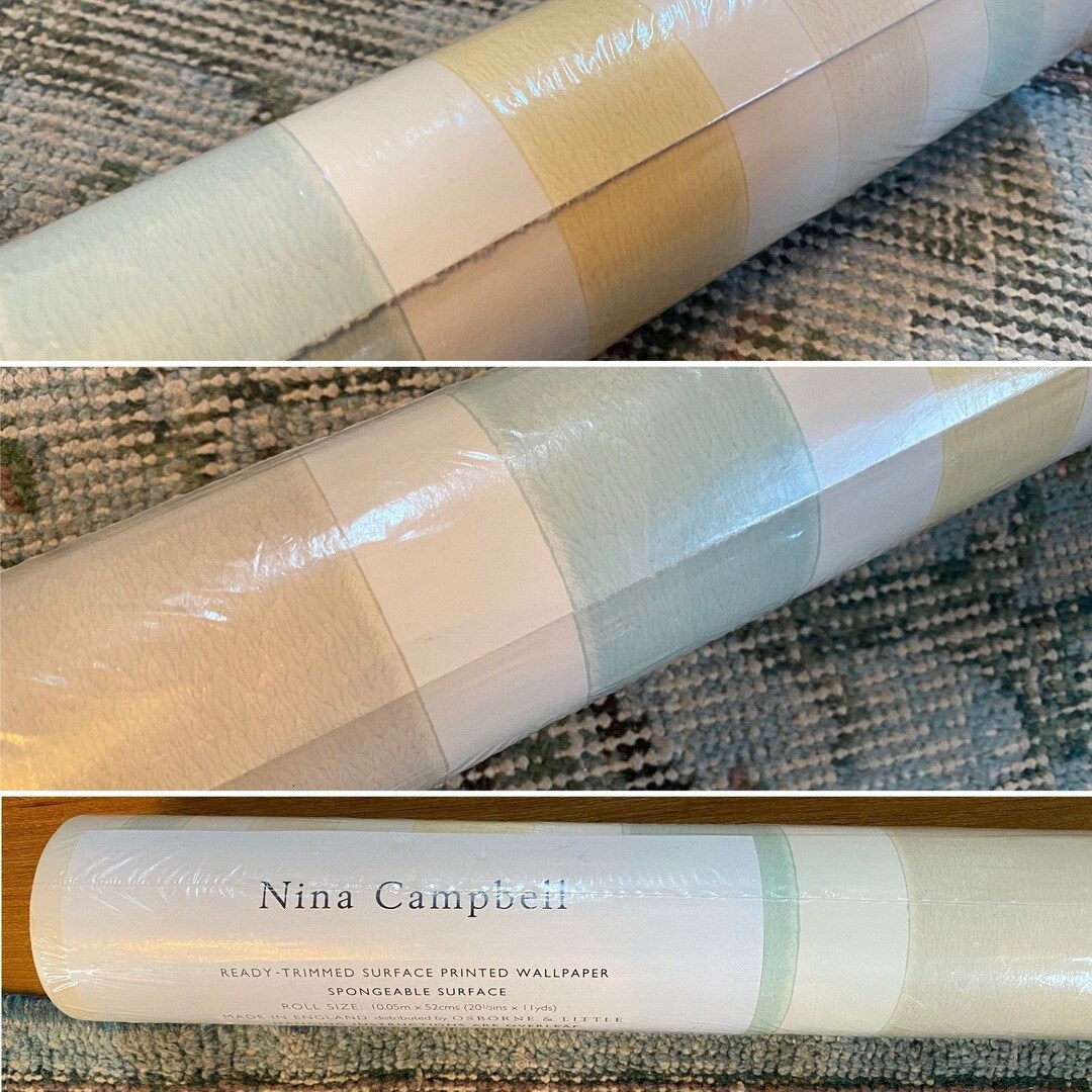 Vtg Nina Campbell Wallpaper Stripe Pastel England by Osborne & Little ...
