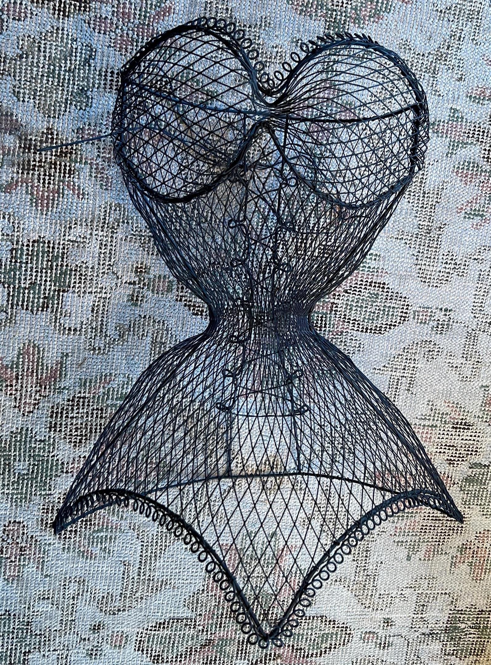 Wire Corset Dress Form 17 Bust Mesh Vintage Display Bustier Victorian ...