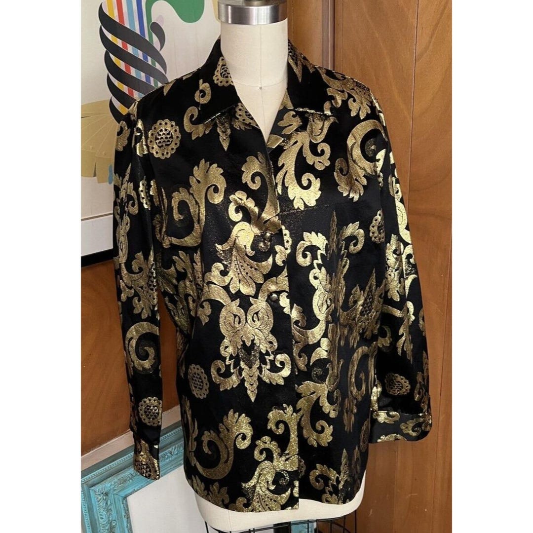 Vtg It's Helft’s From Ginger Rogers Collection Estate Gold Lame Black ...