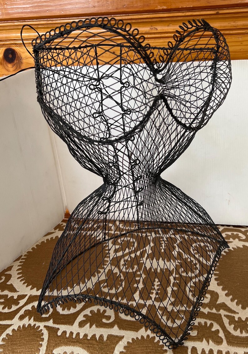 Wire Corset Dress Form 17 Bust Mesh Vintage Display Bustier Victorian ...