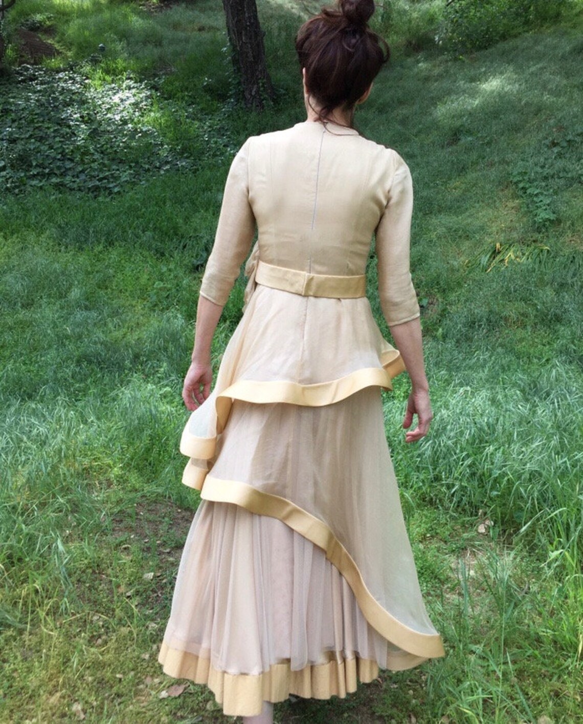 S. BALIAN DESIGNS Couture Dress Sz 2 4 Vintage Designer Golden - Etsy