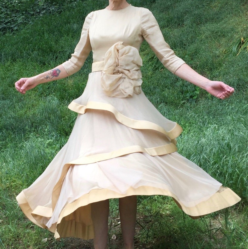 S. BALIAN DESIGNS Couture Dress Sz 2 4 Vintage Designer Golden - Etsy