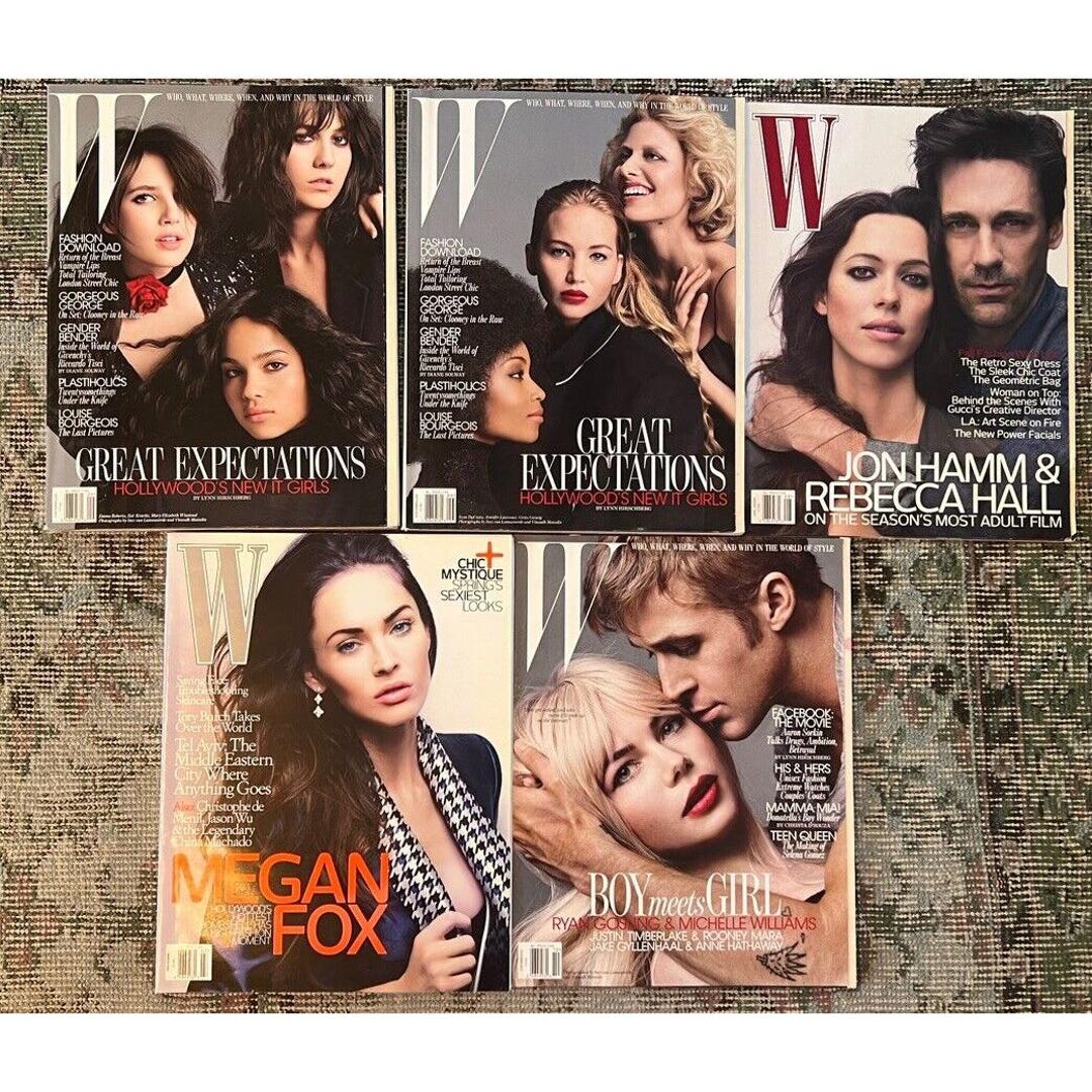 Lot 5 W MAGAZINE 2010 Megan Fox Ryan Gosling Jon Hamm Jennifer Lawrence ...