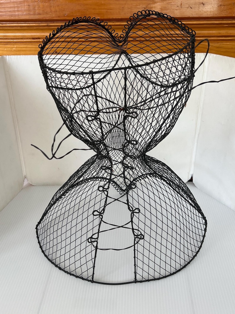 Wire Corset Dress Form 17 Bust Mesh Vintage Display Bustier Victorian ...