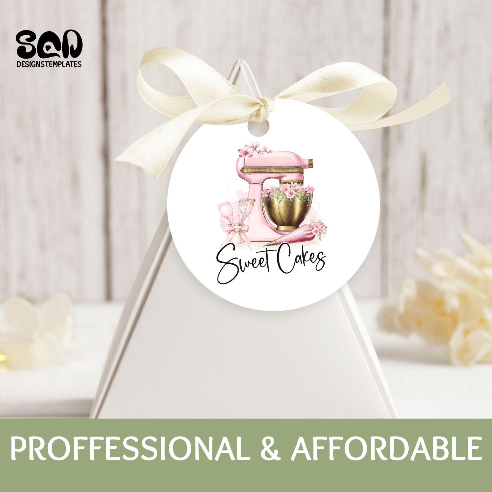 Editable Watercolor Baking Logo for Home Bakers DIY Bakery Business ...
