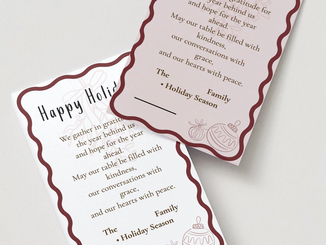 Editable Holiday Bundle Template | Christmas Decor|place Cards | Name ...