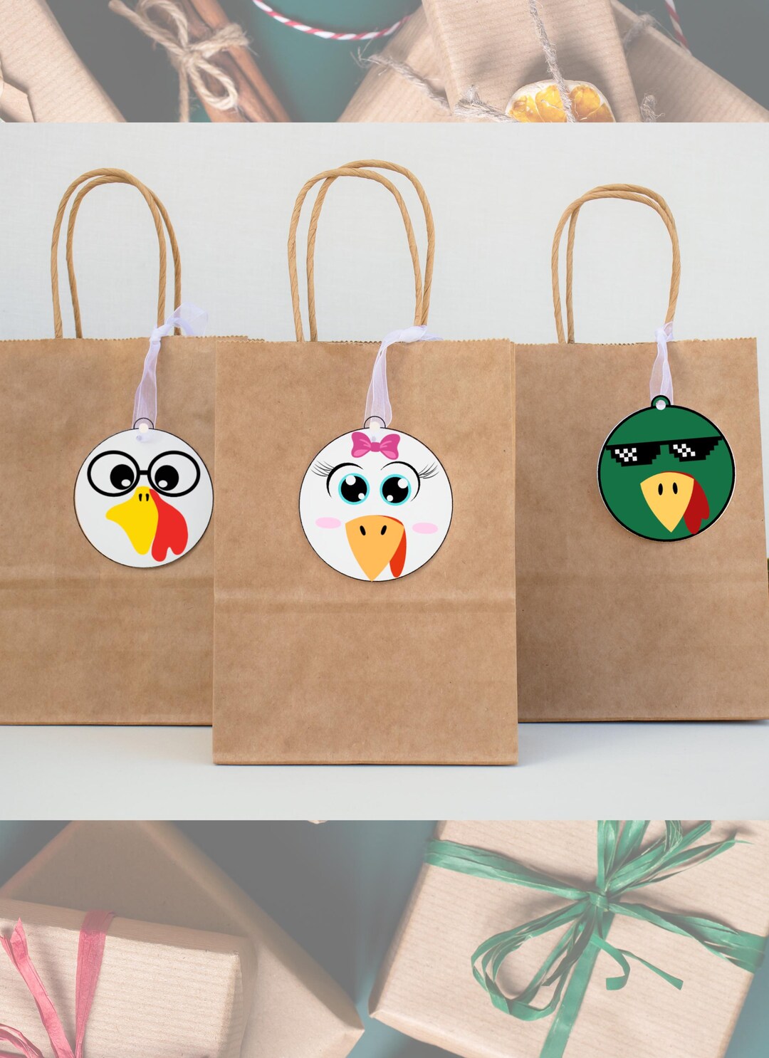 Turkey Tag Bundle Printable | Funny & Cute Thanksgiving Tags Set of 3 ...