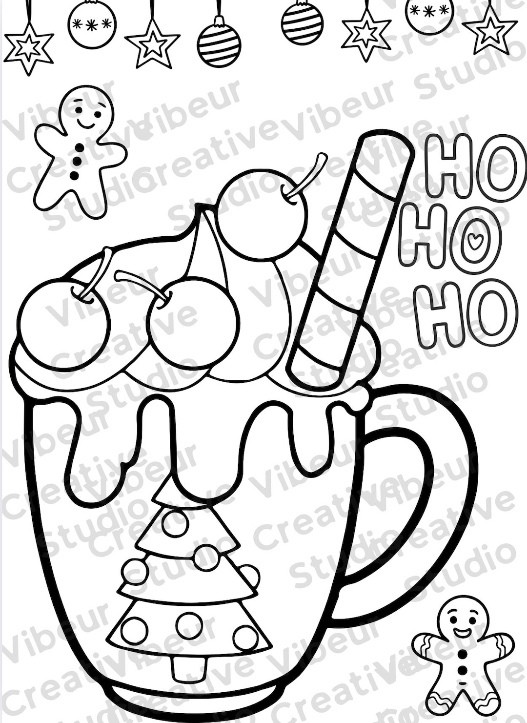 Christmas Mug Coloring Page for Kids | Holiday Coloring Sheet ...
