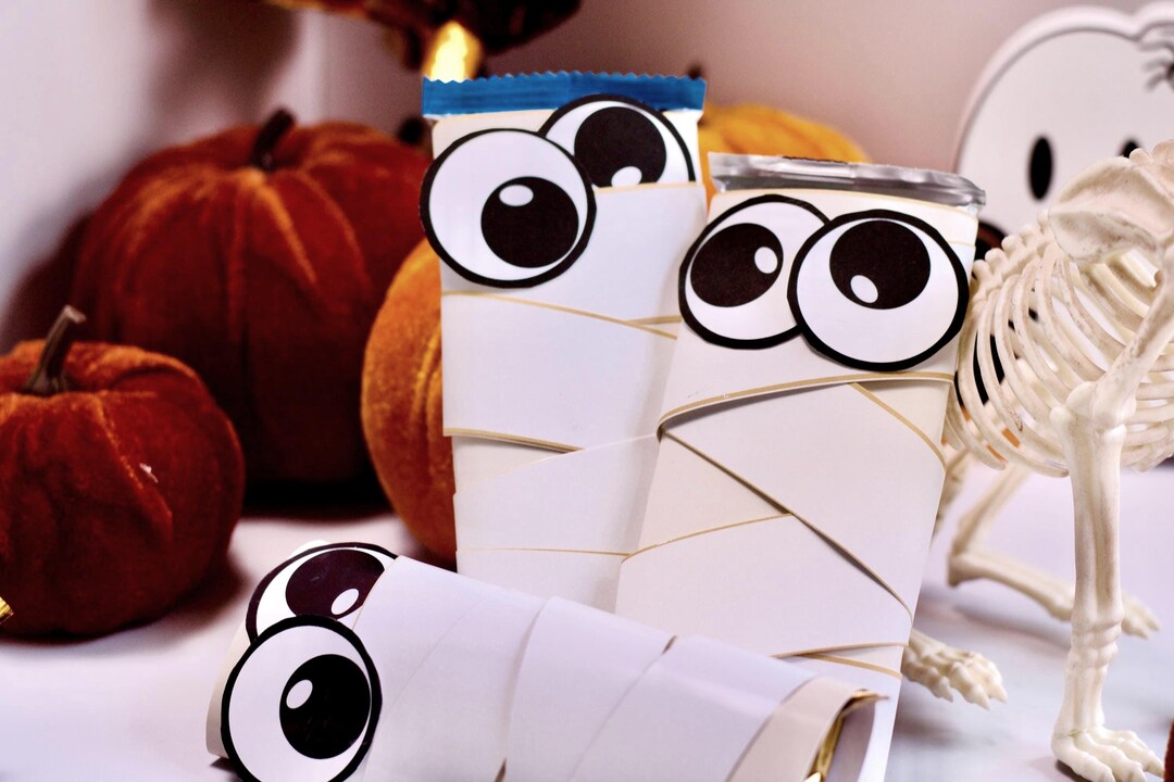 Halloween Mummy Candy Bar Wrappers: Printable Party Favors (digital ...
