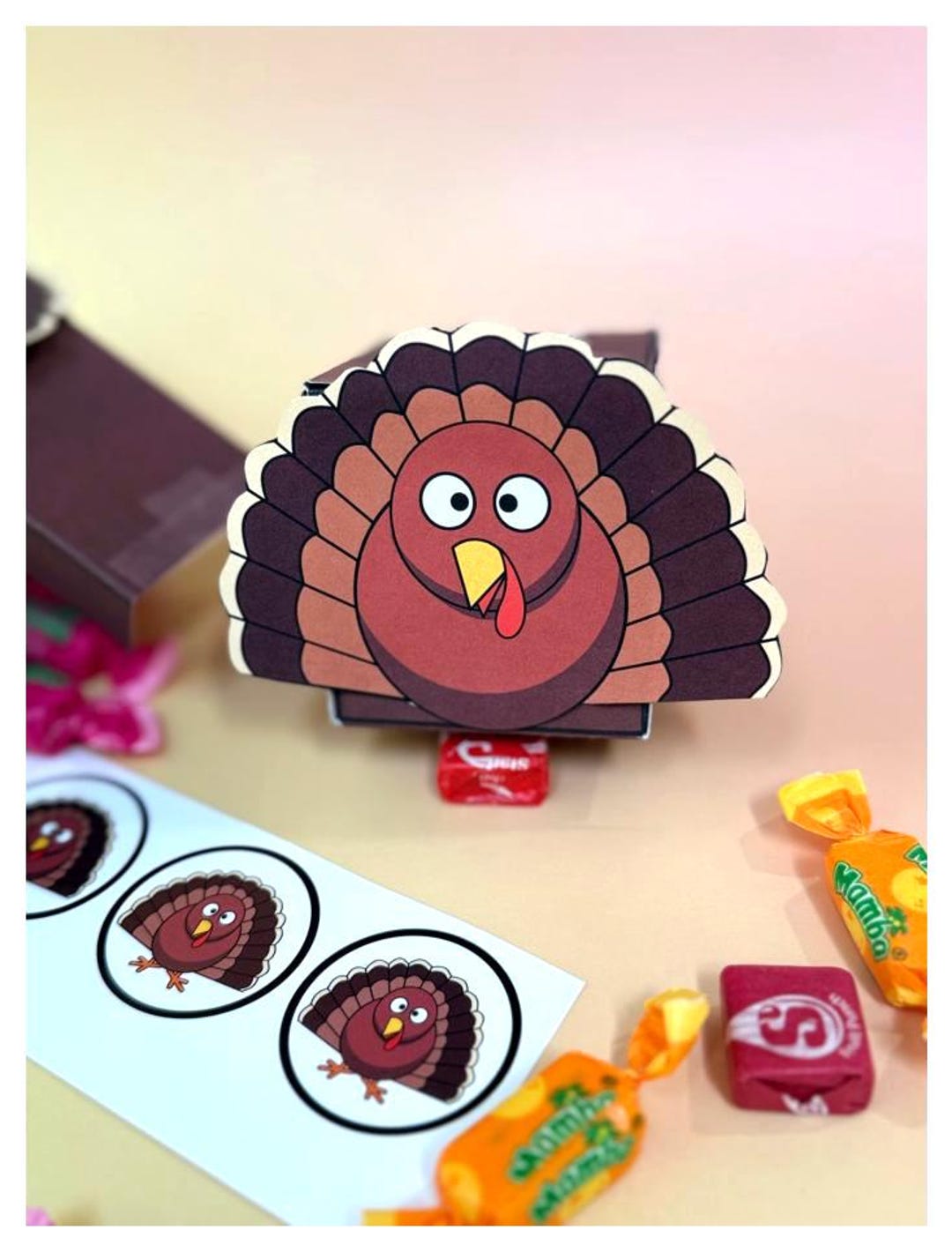 Turkey Treat Box Printable, Thanksgiving Favor Box DIY (PDF) - Etsy