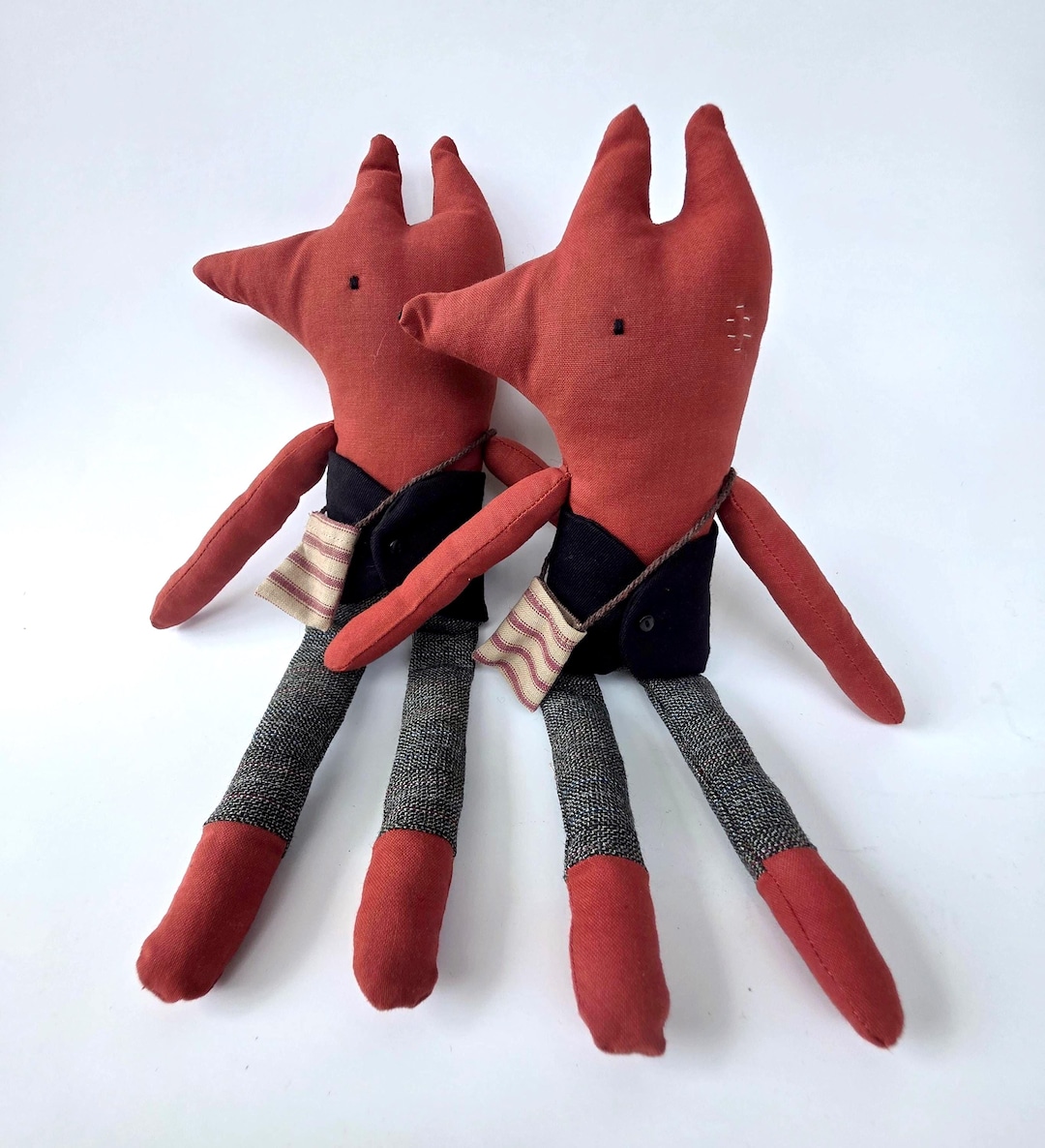 Handmade Fox Dolls, Handmade Stuffed Toy, Fabric Toy, Unique Artistic ...