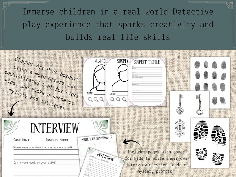 Detective Agency Dramatic Play Printable Kit for Grades 3-6 - Etsy Canada