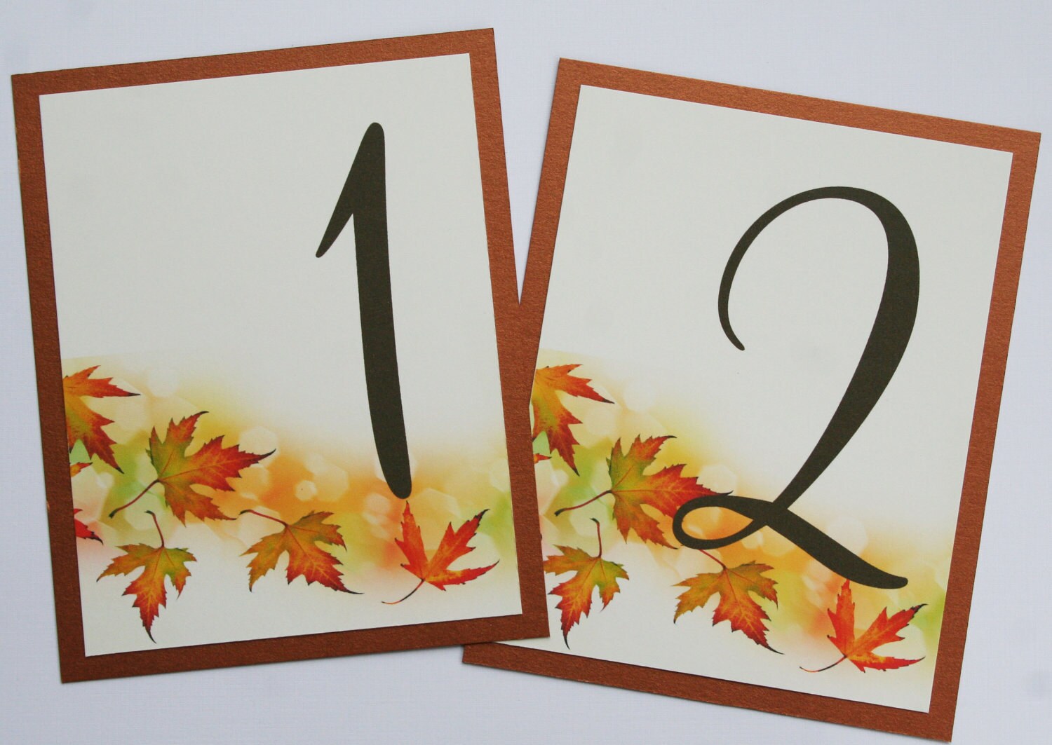 Falling Leaves Table Number Cards - Etsy