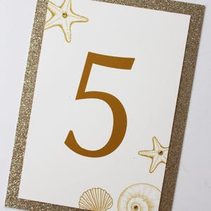 Beach Seashell Elegance Table Numbers - Etsy