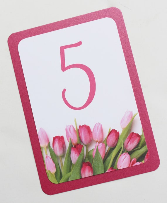 Pink Spring Tulip Table Numbers - Etsy