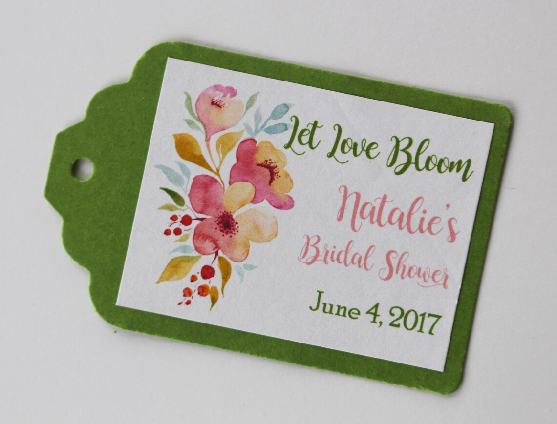 Let Love Bloom Floral Favor Tags - Etsy