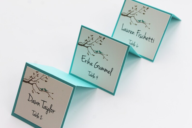 Love Birds Place Card | Etsy