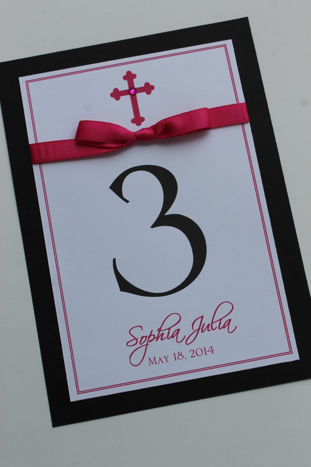 Classy Cross Girl Baptism-communion Table Number Cards - Etsy