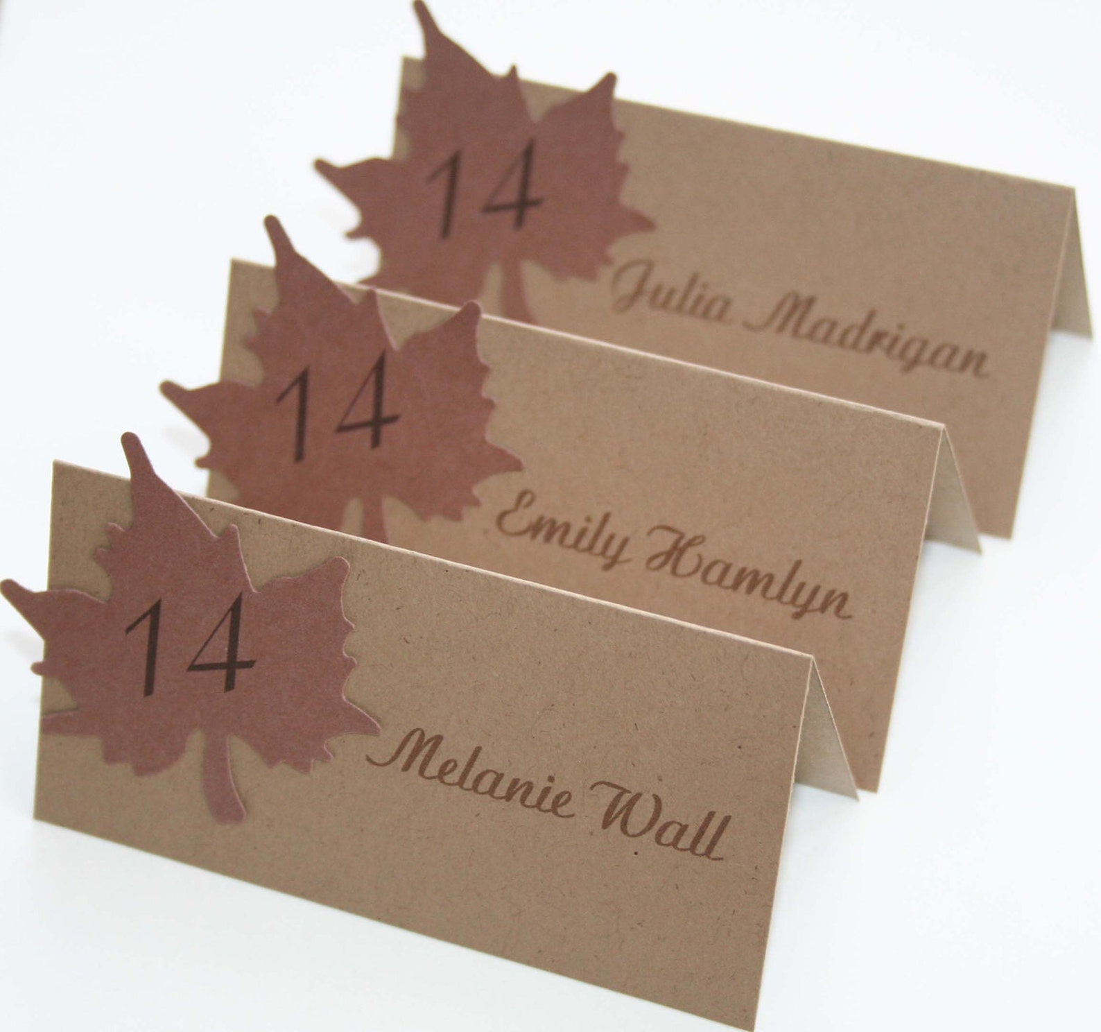 Autumn Leaves Place Card - Etsy