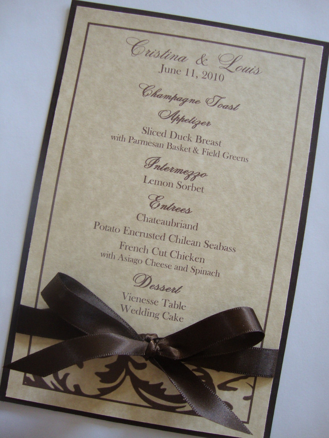 Vintage Parchment Wedding Menu - Etsy