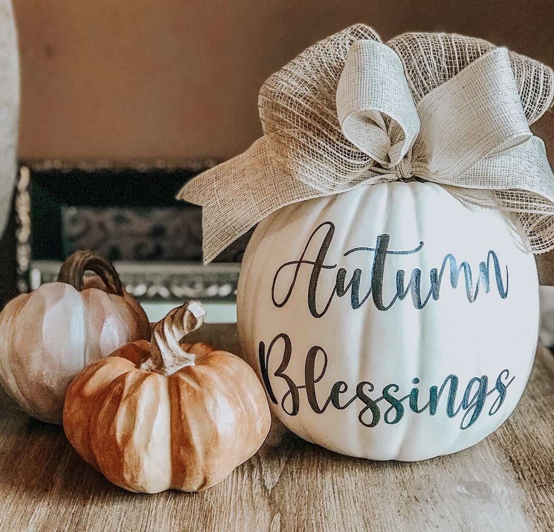 Autumn Blessings Customized Pumpkin - Etsy