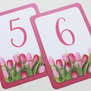 Pink Spring Tulip Table Numbers - Etsy