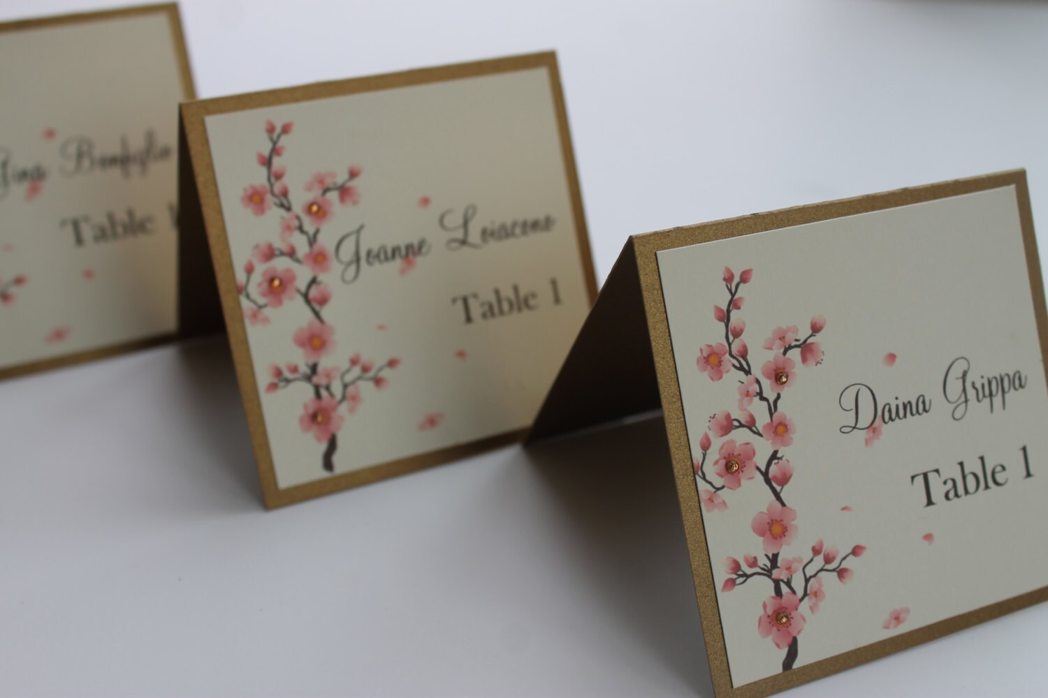 Cherry Blossoms Place Card - Etsy