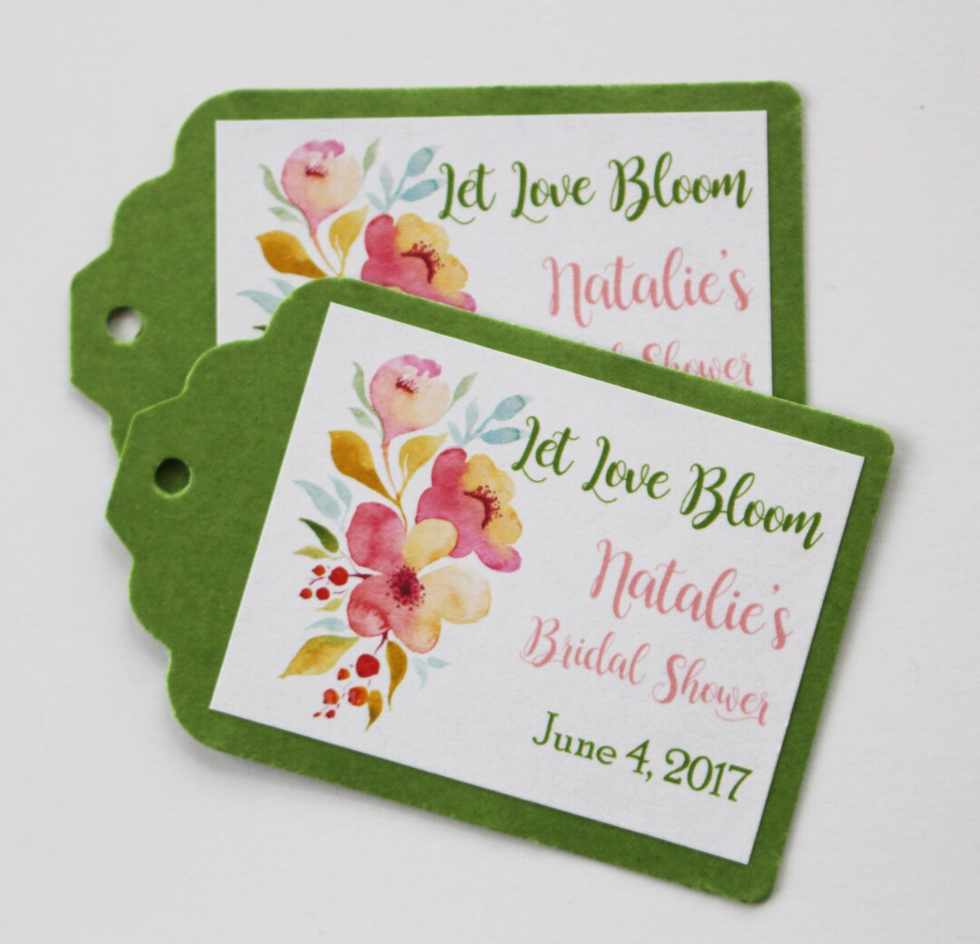 Let Love Bloom Floral Favor Tags - Etsy