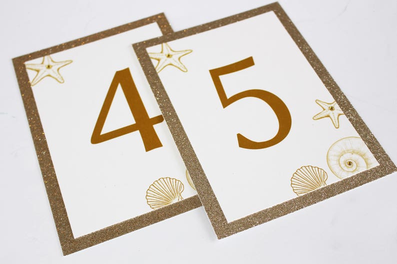 Beach Seashell Elegance Table Numbers | Etsy