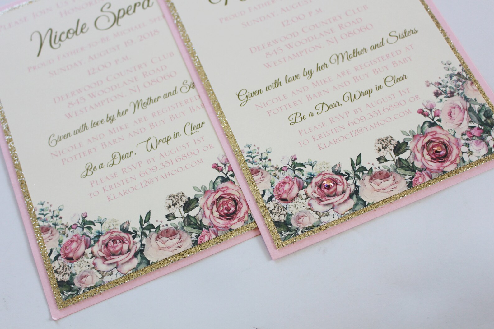 Vintage Rose Invitation - Etsy